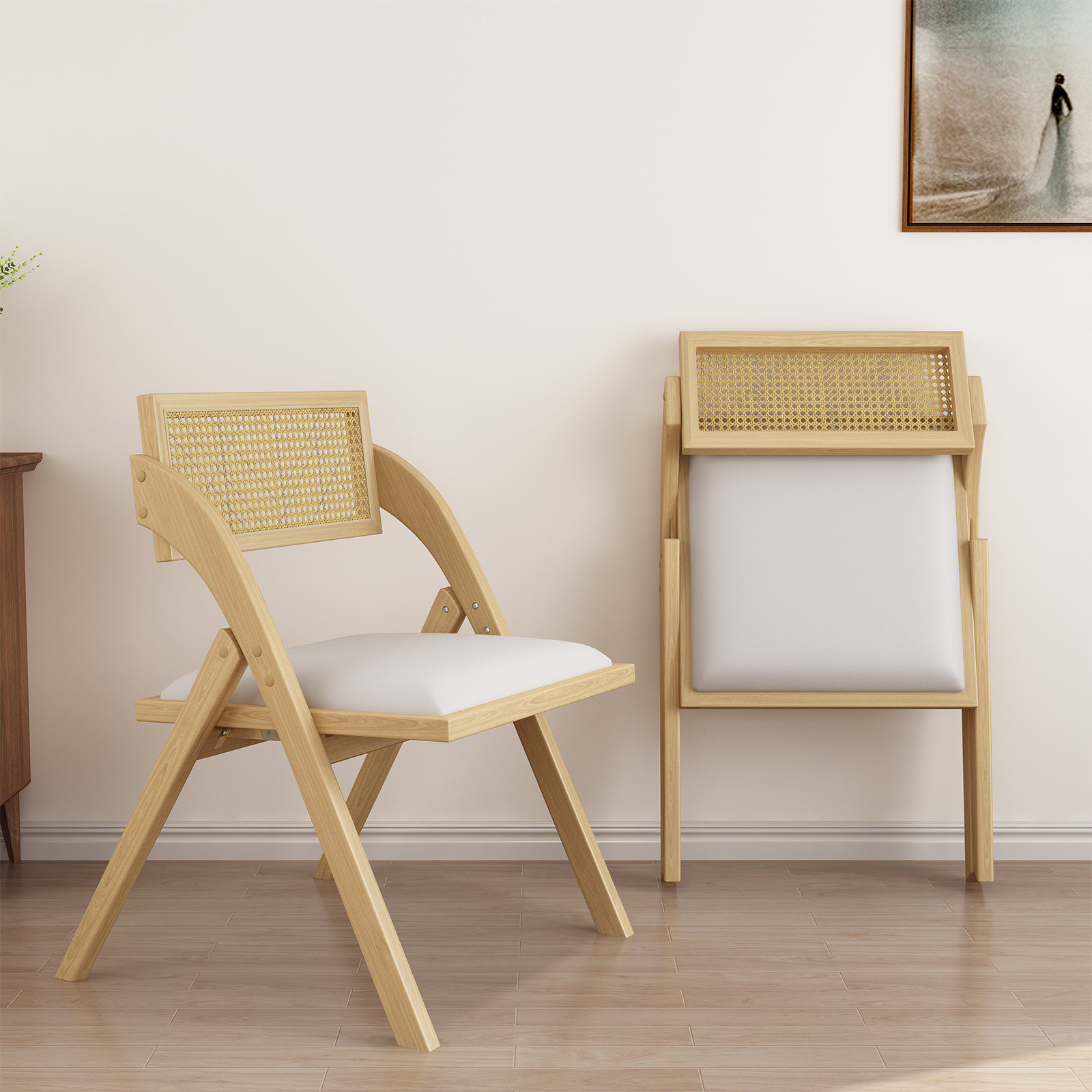 D707 Foldable Rattan Dining Chairs – SeekFancy.com